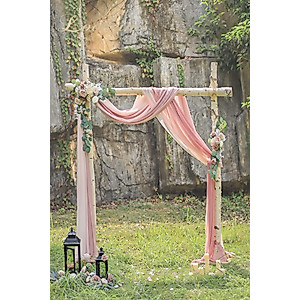 Lookein Arch Drapes for Wedding Party Reception Backdrop Wedding Arbor, 3 Panels 30" Wide 6.5 Yards, Blush& Dusty Rose& Mauve