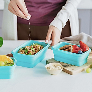 Swedish Home Swesish Home Fresh Pop - Foldable Silicone Food Storage Boxes - Collapsible Meal Container - Space Saver, Dishwasher Safe (Pack of 4)
