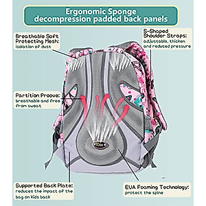 NEW TILAMI Kids Travel School Backpack for Girls,Elementary School Bags for Primary Middle Waterproof Laptop Backpacks for Kids School Bags 16inch 300D High Density Oxford Pink Paris