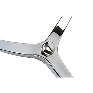 Amarine-made Stainless Steel Boat Steering Wheel 3 Spoke 13-1/2" Dia, with 1/2"-20 Nut and Turning Knob for Teleflex Cable Helm