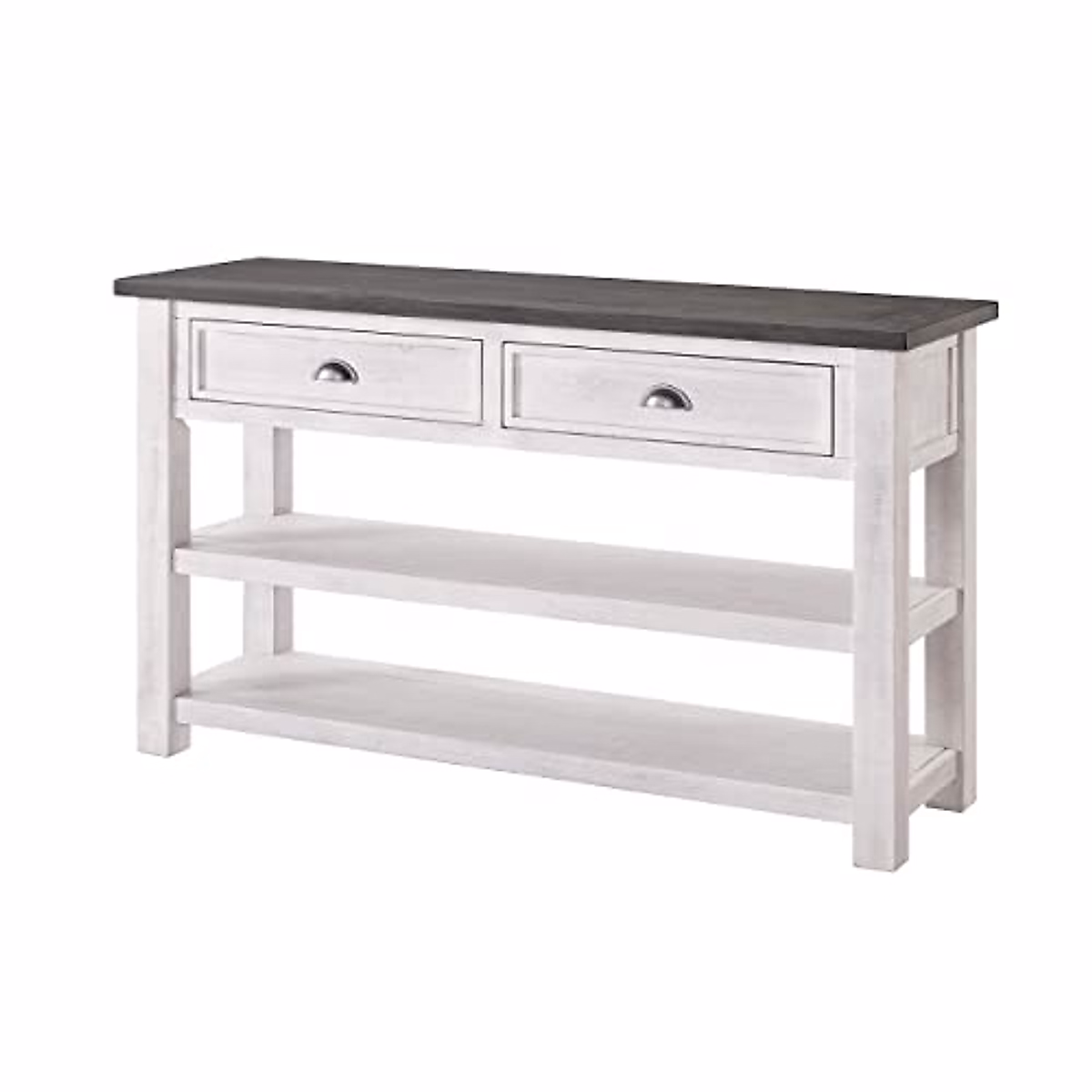 Martin Svensson Home Monterey Solid Wood Sofa Console Table White with Grey Top