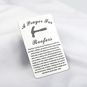 KEYCHIN Roofer's Prayer Wallet Insert Card Roofing Contractor Gifts Roof Installation Jewelr Roofer Gifts For Dad Builder Carpenter (Roofer Card)