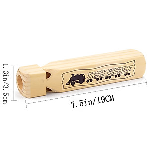 MYUBWTF Solid Wood Train Whistle 4 Tones, Noisemaker Toys and Conductor Whistle for Birthday Party Carnival Prize Game Cheering Prop or Educational