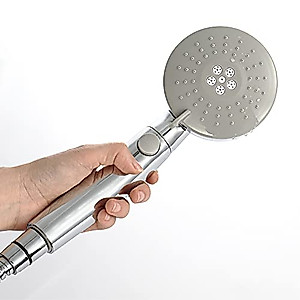 Deliao Elderly Handheld Shower Head Designed For Disabled Pregnant Woman Gravidas With 79-Inch Hose Suciton Cup Holder Bracket Home Care Control Button Convenient Push Button Chrome