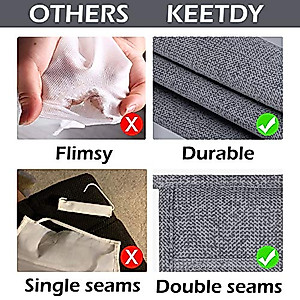 KEETDY 12 Large Clear Pockets Hanging Shoe Organizer Fabric Dual Sided Shoe Holder Rack for Closet Shelves with Roating Hanger for Storage Mens Shoes, Women Handbags, Kids Clothing, Grey