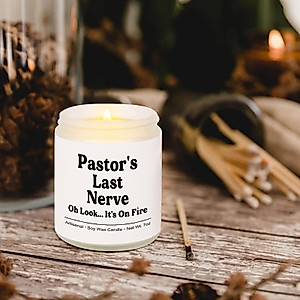 Craftique Funny Pastor Appreciation Gifts, Pastor Gifts for Men Women- Handmade Scented Candle- Birthday Retirement Ordination Christmas Gifts for Pastor, Gift for Pastor Appreciation Day, 7oz