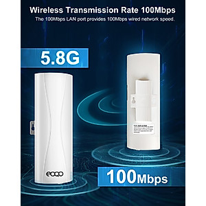 Point to Point Wireless Bridge Outdoor,5.8G 100Mbps WiFi Bridges with 14dBi Antenna 3KM Starlink WiFi Extender with Ethernet Port for Starlink and Home Internet Network Extension 2-Pack