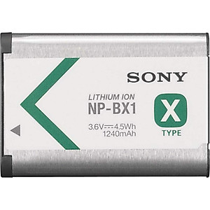 Sony NP-BX1 Lithium-Ion X Type Battery, Silver (2-Pack) Bundle with Lexar Professional 633x 64GB UHS-1 Class 10 SDXC Memory Card and Deco Photo All-in-One Cleaning Kit with Carry Case (7 Items)