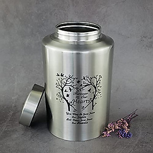 220 lbs Large Urns for Adult Male Female Ashes, Decorative Cremation Urn for Human Ashes(Tree of Love)