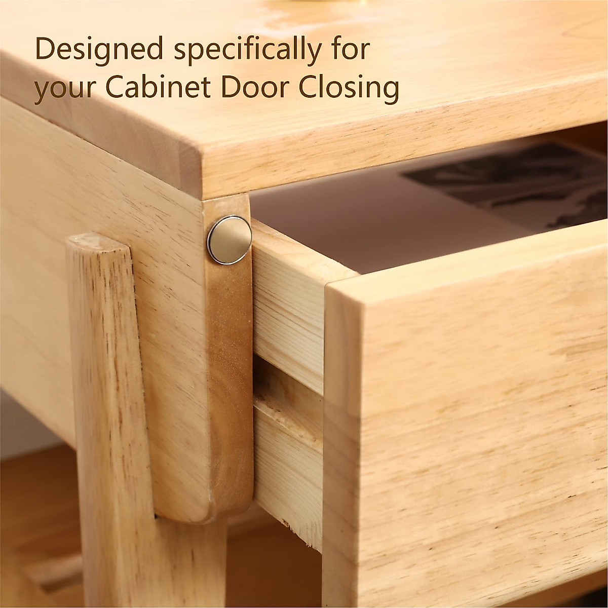 Mousike Magnetic Door Catch Ultra Thin Cabinet Magnets Stainless Steel Drawer Magnet Catch for Sliding Door Closure Kitchen Cabinet Cupboard Closet Closer (4Pack)