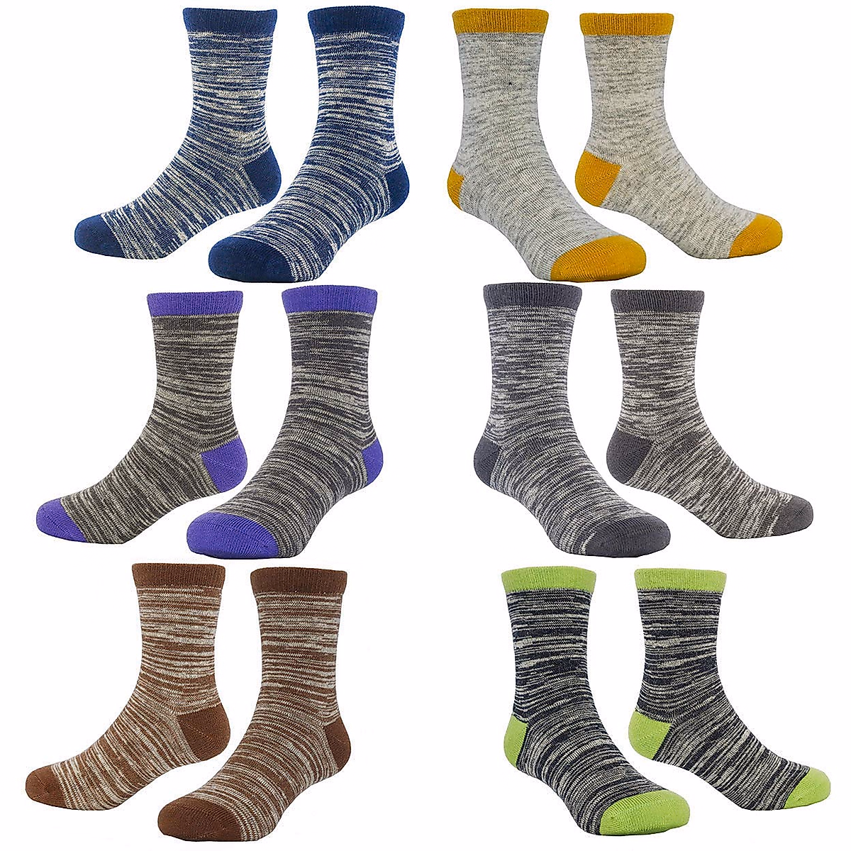 Hzcojulo Little Toddler Kids Boys Girls Fashion Cotton Socks -Assorted-6 Pairs,M/Shoe size 10.5-13/5-7Years