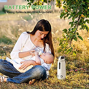 Voraiya® Portable Water Warmer, Rechargeable Bottle Warmer for Formula, Breastmilk, Baby Milk, 300ml, Smart Baby Flask with Precise Temp Control, Wireless Bottle Warmer for Car, Travel, Outdoor(white)