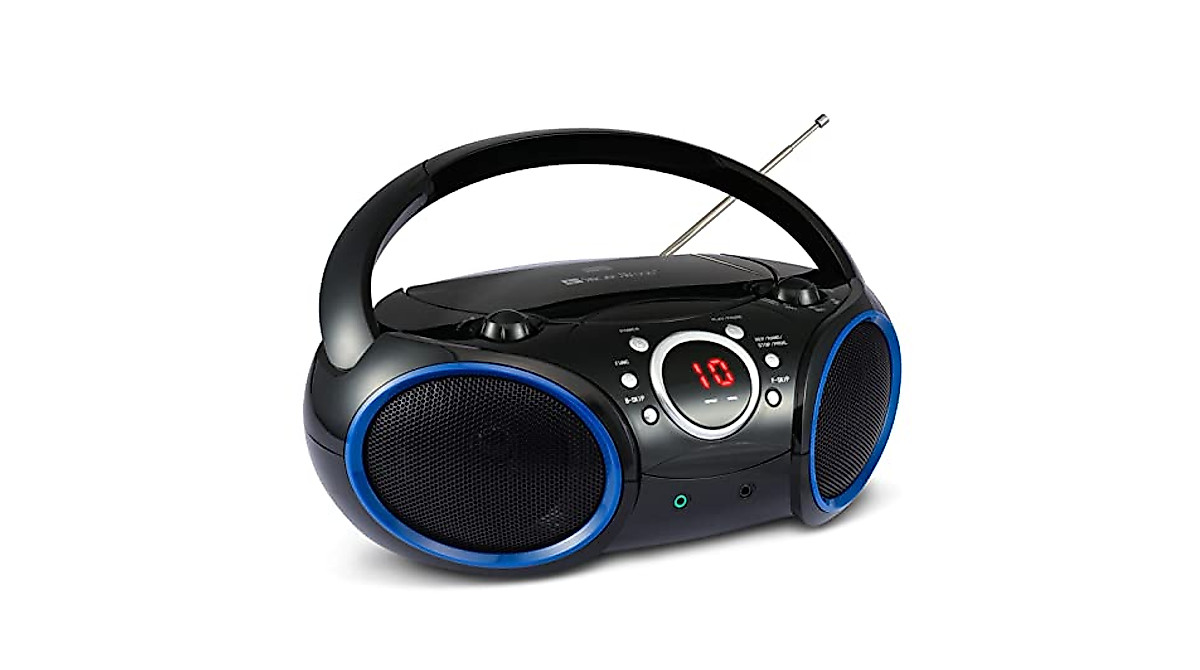 SINGING WOOD 030C Portable CD Player Boombox with Radio & Aux-In