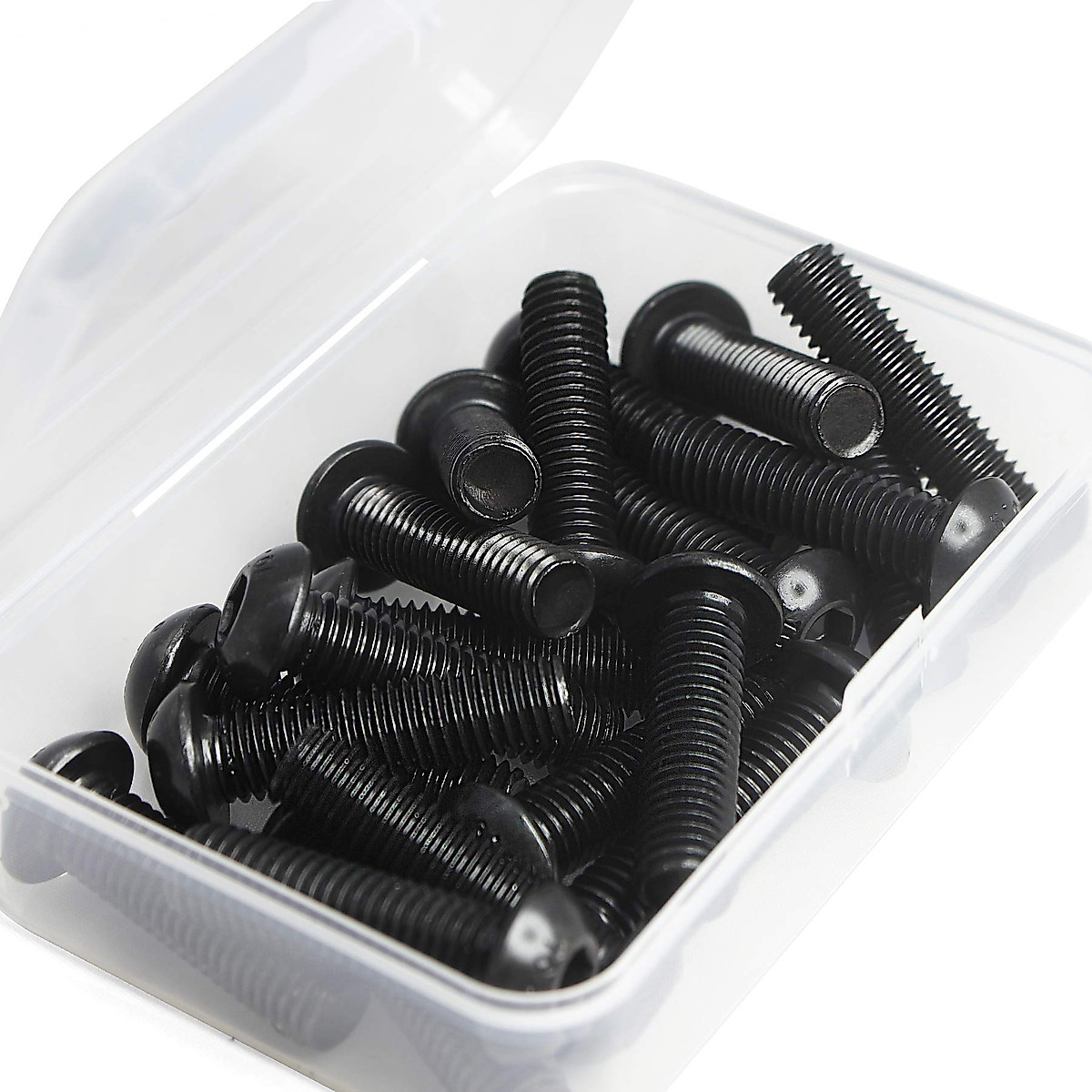 M8 x 75mm Button Head Socket Cap Screws Bolts, 10.9 Grade Alloy Steel, Black Oxide Finish, Metric Allen Hex Drive, Fully Threaded, 10PCS