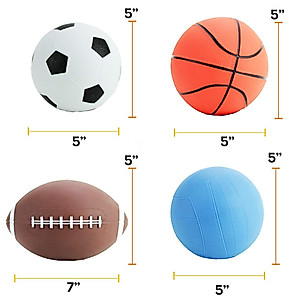 Boley 4 Piece Playground Ball Set - Includes Soccer Ball, Basketball, Football, Volleyball, and Ball Pump - Great for Backyard Games, Outdoor Sports, Schoolyard Activities