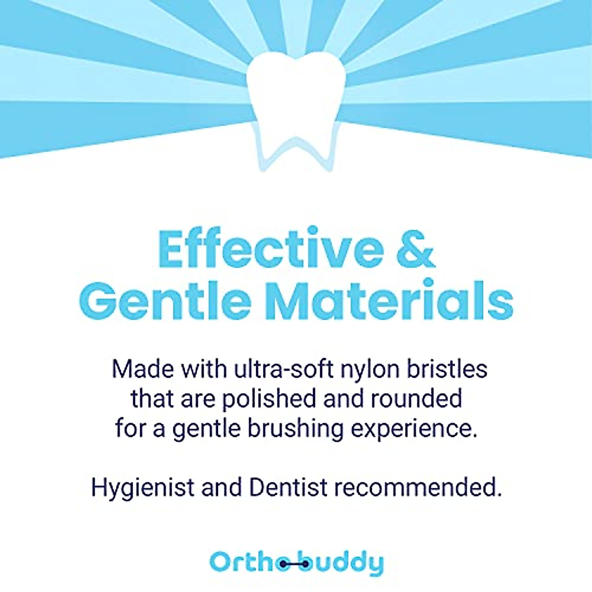 Ortho-buddy Orthodontic Toothbrush for Braces, Nylon Bristle Toothbrush for Teens & Adults with Braces, Brackets, and Wires for Regular & Interdental Cleaning of Teeth & Gums - Brown, Pack of 1