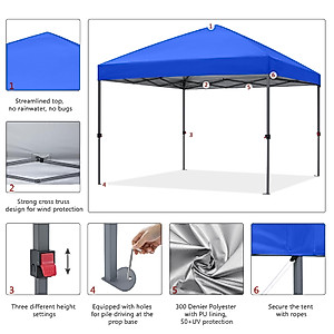 ABCCANOPY Durable Easy Pop up Canopy Tent 10x10, Royal Blue