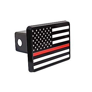 Thin Red Line Flag Trailer Hitch Cover Plug US Firefighter Fire Fighter Truck Department FD