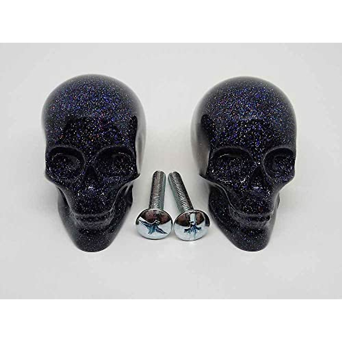 Black Holographic (HOLO) Cabinet Skull Knobs and Pulls (Set of 2)