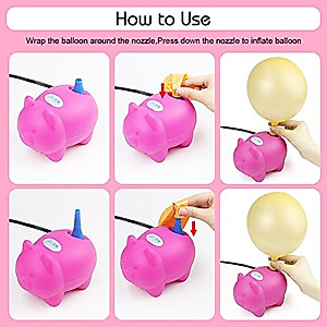 Electric Balloon Pump Portable Balloon Pump Electric Air Balloon Pump Electric Balloon Inflator, Balloon Decorations for Birthday Parties, Weddings, Festivals and Party (Mini Bear)
