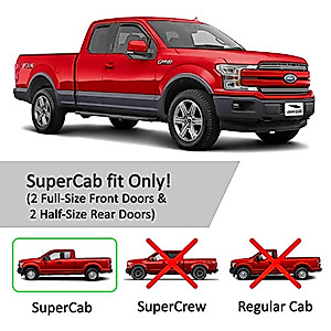 Voron Glass in-Channel Extra Durable Rain Guards for Ford F150 2015-2020 SuperCab, Window Deflectors, Vent Window Visors, 4 Pieces - 230095