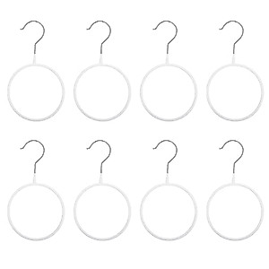 Cabilock 24pcs Circle Shawls Organizing Steel and for Organizer Hanger Wardrobe Belt Bathroom Save Neckties, Saver Pashminas Scarves, Clothes White Non Rack Scarf Clo Accessories