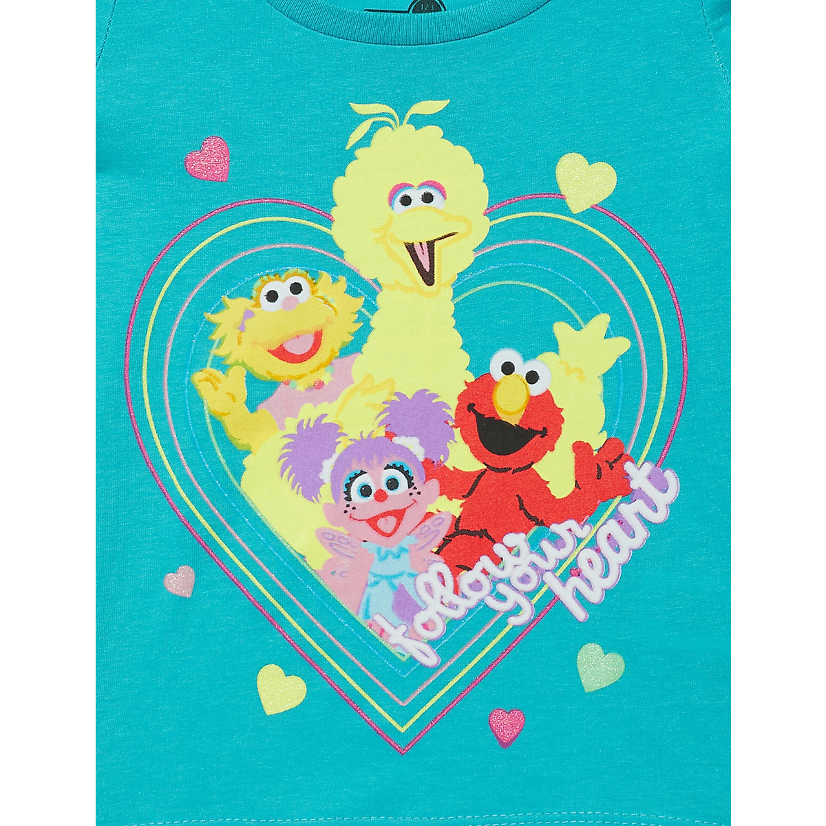 Sesame Street baby girls Short Sleeve Tee Shirt Maternity Blouse, Aqua Turquoise, 2T US