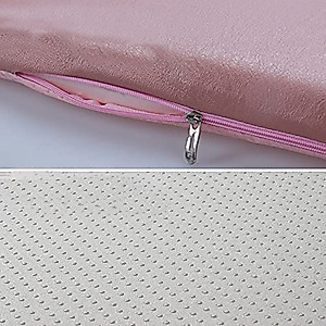Square Memory Foam Seat Cushion,PU Leather Waterproof Cushion,Solid Color Washable Chair Pad Thicken Office Chair Cushion-White 40x40cm(16x16inch)