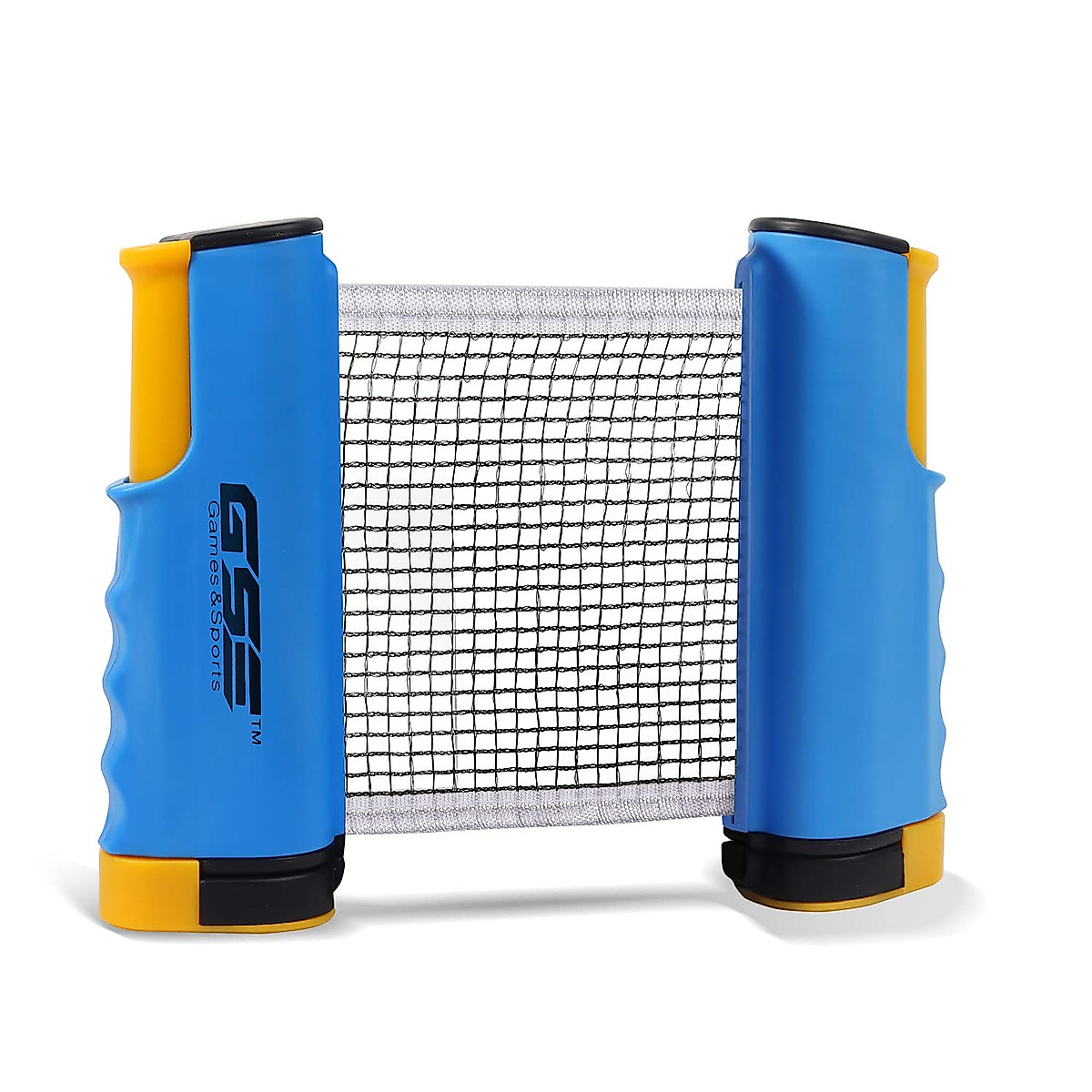 GSE Adjustable Retractable Ping Pong Net & Post. Portable Table Tennis Net & Clamps. Replacement Ping Pong Net for Any Tables (Blue)