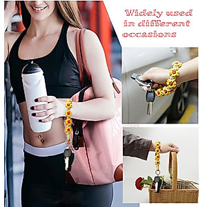 Macrame Keychain Wristlet for Women Wristlet Keychain Wrist Lanyards for Keys Cute Keychain for Car Keys Keychain Key Lanyard Pink Wristlet Keychain Aesthetic Key Chain Wristlet Lanyard Bracelet