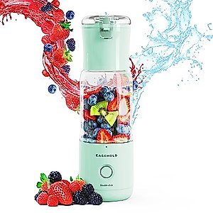 Personal Blender, Portable Blender for Shakes and Smoothies, Fresh Juice Mini Fast Blender with 6 Blades, Rechargable Single Blender BPA Free for Kitchen, Sport, Travel (Green)