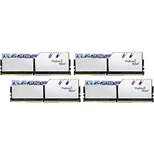 G.SKILL Trident Z Royal Series (Intel XMP) DDR4 RAM 128GB (4x32GB) 3200MT/s CL16-18-18-38 1.35V Desktop Computer Memory UDIMM - Silver (F4-3200C16Q-128GTRS)