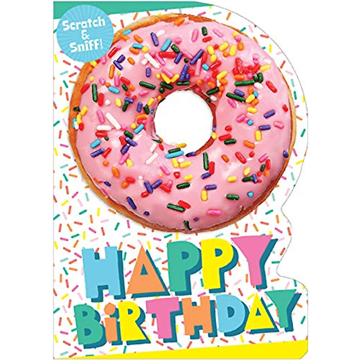 Paper House Pink Donut Scratch and Sniff Birthday Card for Kids
