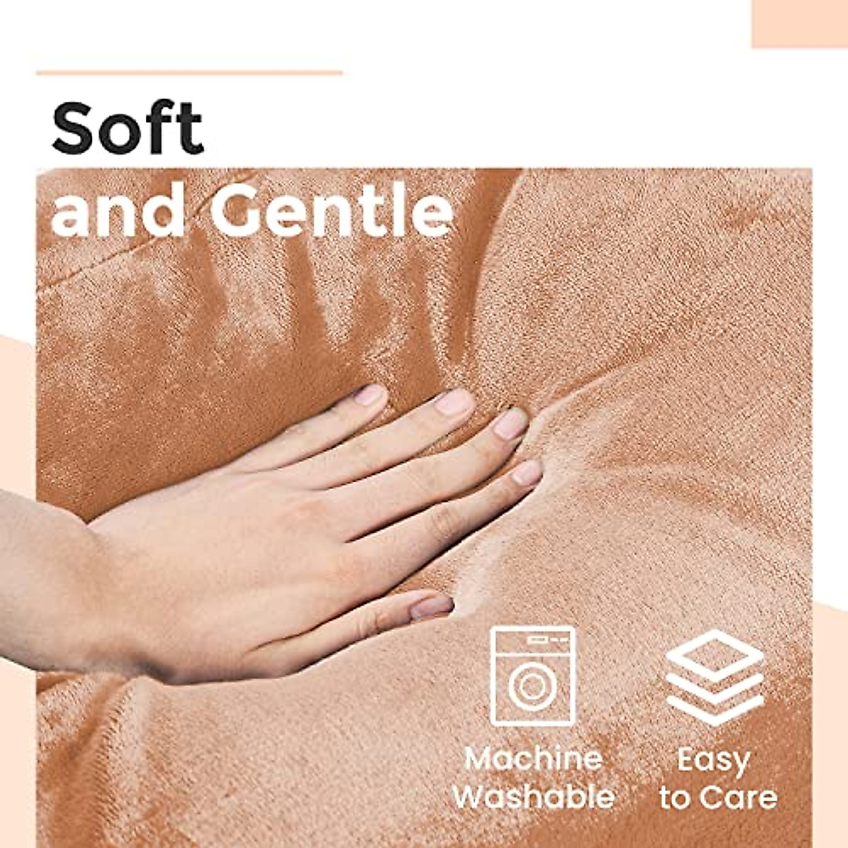 MOOFUN Sherpa Fleece Throw Blanket- 60 x 80 inches, Soft Fluffy Cozy Warm Fuzzy Machine Washable, Durable Blanket for Couch and Bed - Brown