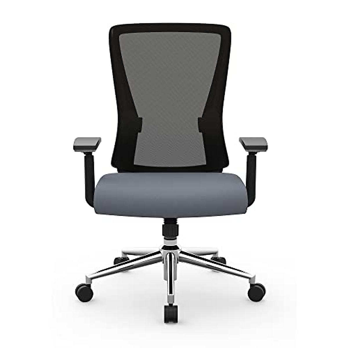 Realspace® Levari Mesh/Vegan Leather Mid-Back Task Chair, Gray/Black