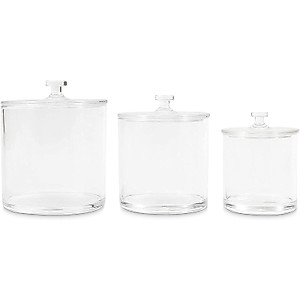 Juvale Acrylic Jars Set, Plastic Apothecary Containers with Lids (3 Pack)
