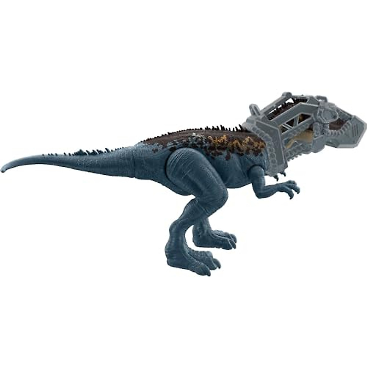 Mattel Jurassic World Mega Destroyers Carcharodontosaurus Posable Dinosaur Action Figure Toy with Attack and Breakout Features, Blue