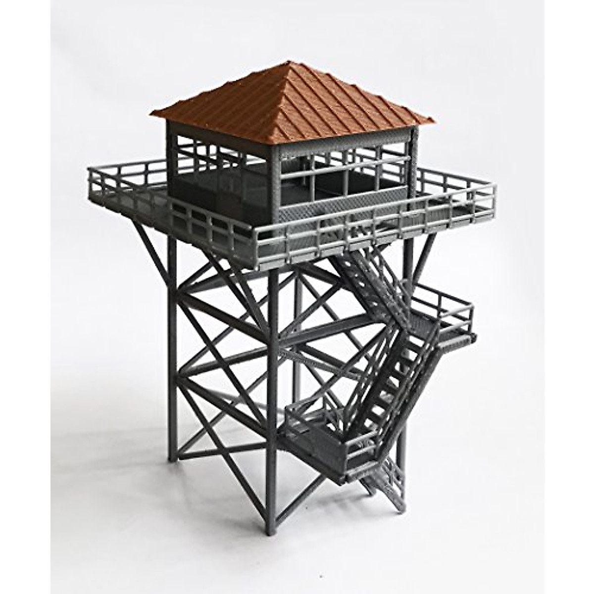 Outland Models Railway Scenery Watchtower/Lookout Tower (Grey) HO Scale 1:87