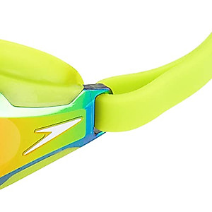 Speedo Unisex-Adult Swim Goggles Speed Socket 2.0, Lime Green/Smoke/Ablaze Mirrored