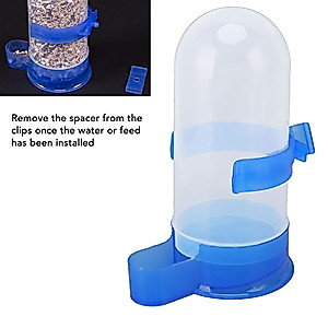Pssopp Automatic Bird Feeder Bird Water Dispenser Clear Bird Food Seed Dispenser Container Hanging Cage Feeder Dispenser