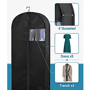 KIMBORA 43" Garment Bags for Hanging Clothes(10 Packs) & 54" Suit Bags for Closet Storage(3 Packs)