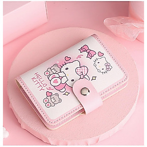 NSRAOIM Credit Card Holder for Women and Girl, 2Pce Cute Mini Thin Leather ID Card Holder Soft PU Leather Credit Card Organizer with 20 Card Slots