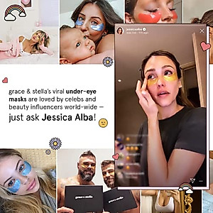 Award Winning Under Eye Mask (Pink, 48 Pairs) Reduce Dark Circles, Puffy Eyes, Undereye Bags, Wrinkles - Gel Under Eye Patches, Vegan Cruelty-Free Self Care by grace and stella