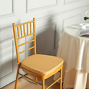 TABLECLOTHSFACTORY Gold Chiavari Chair Cushion Chair Pad with Attachment Straps Party Event Decoration - 2" Thick