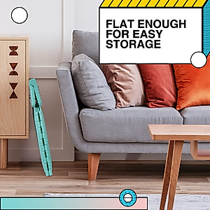 Uinicor 13" Folding Step Stool for Adults and Kids Holds Up to 300 lbs,Non-Slip Folding Stools with Handle, Compact Plastic Foldable Step Stool for Bathroom,Bedroom, Kitchen,Teal 1pc