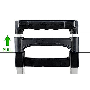 Folding Hand Dolly Truck 170 lb Capacity Aluminum Luggage Carts W/Free Bungee Cord, Collapsible (Black)