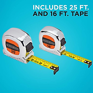beyond by BLACK+DECKER Tape Measure Bundle, 25-Foot & 16-Foot (BDHT36456AEV)