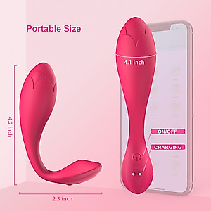 APP Remote Control Vibrator-Dual Motors Rose Sex Toy with 9 Vibrating Mode Adult Toy Wearable Clitoral G Spot Vibrator for Women Couple Pleasure