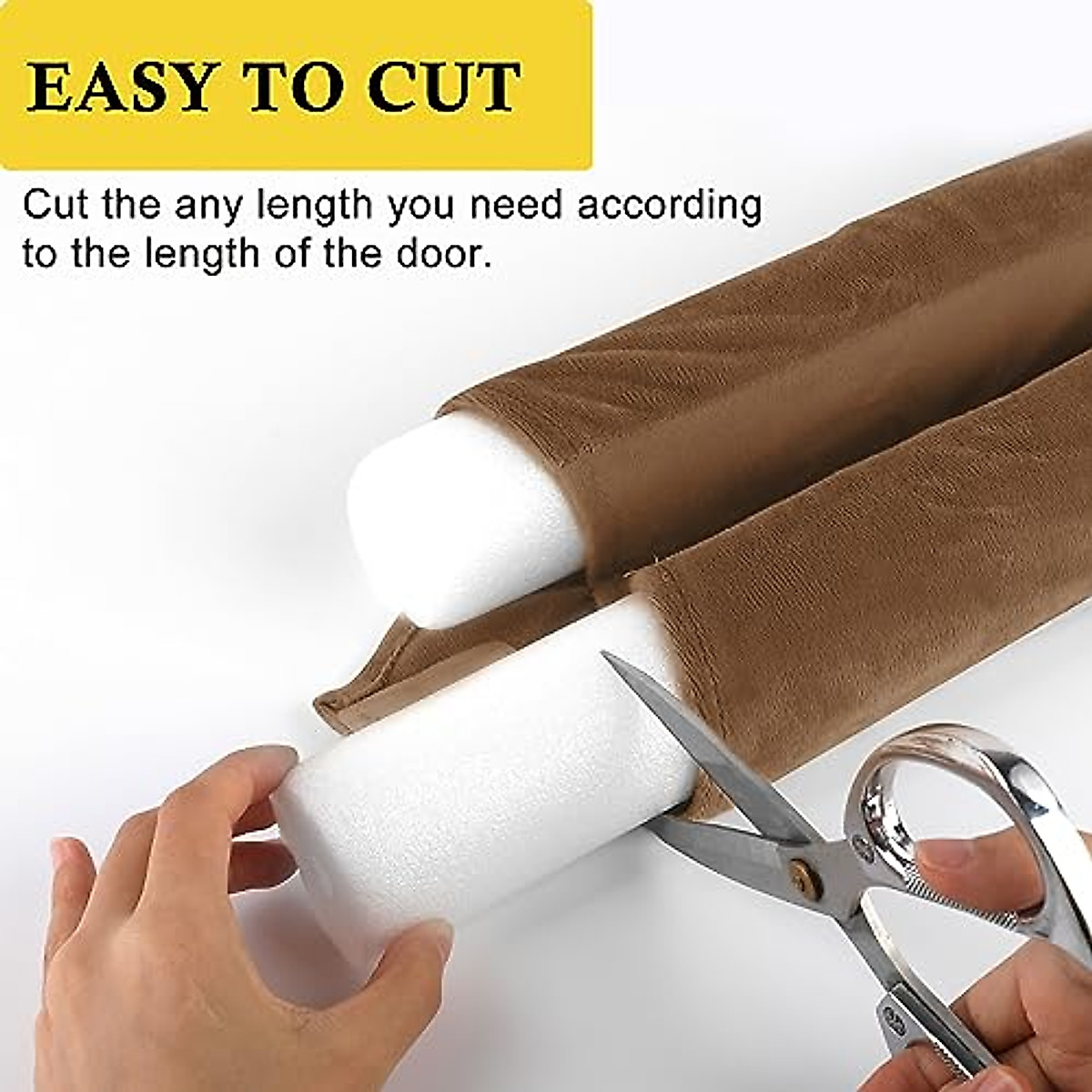 Fowong Adjustable Under Door Noise Stopper 30" to 36" Double Side Draft Stopper Gap Seal up to 1.5" Dustproof Soundproof Brown