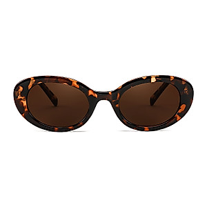 FEISEDY Sunglasses Womens, Retro Oval Cateye Sun Glasses Men, Small 90s Style B4128